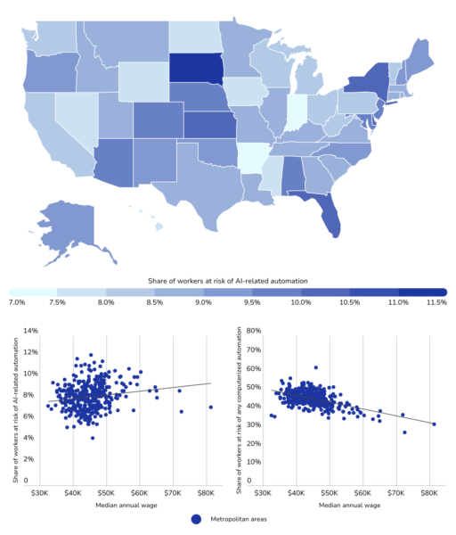 Cities With the Most Workers at Risk of AI Job Displacement